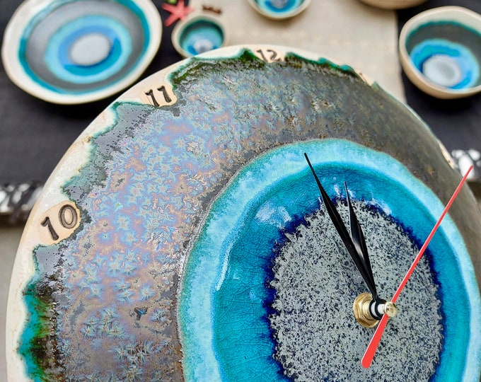 Unique Clock Art Clock Ceramic Clock Wall Round Clock - Etsy