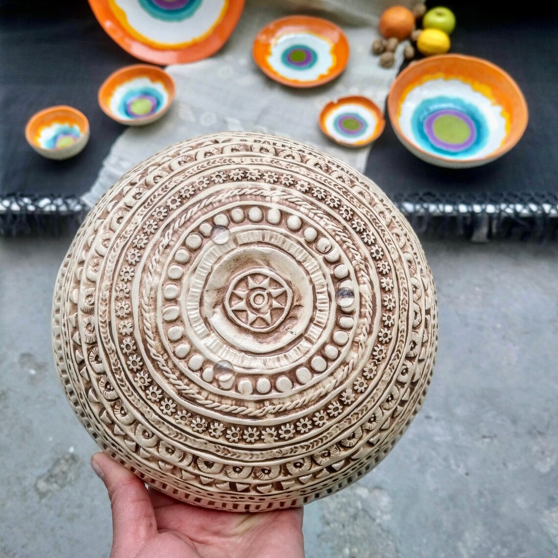 Pottery Bowl Artistic Pottery Ceramic Fruit Bowl Home | Etsy