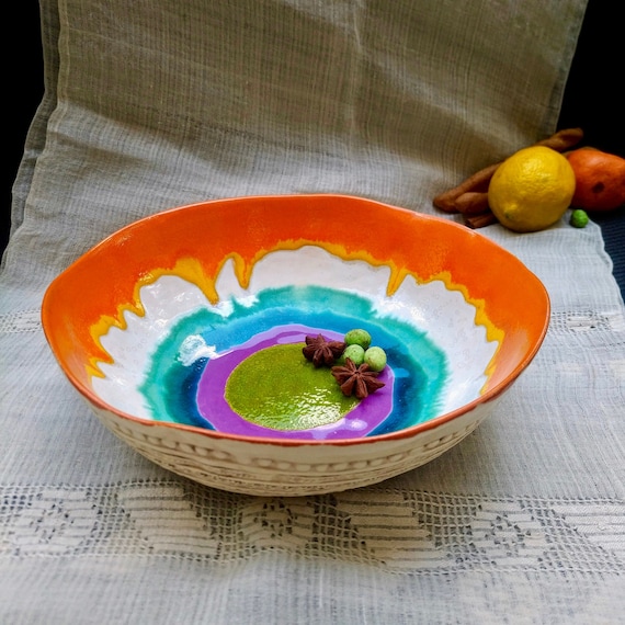 Art Ceramic Fruit Bowl Home Decor Modern Ceramic Bowl | Etsy