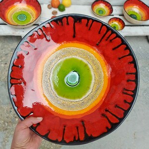 Red Wall Plate Christmas Home Decor Wall Ceramic Unique - Etsy