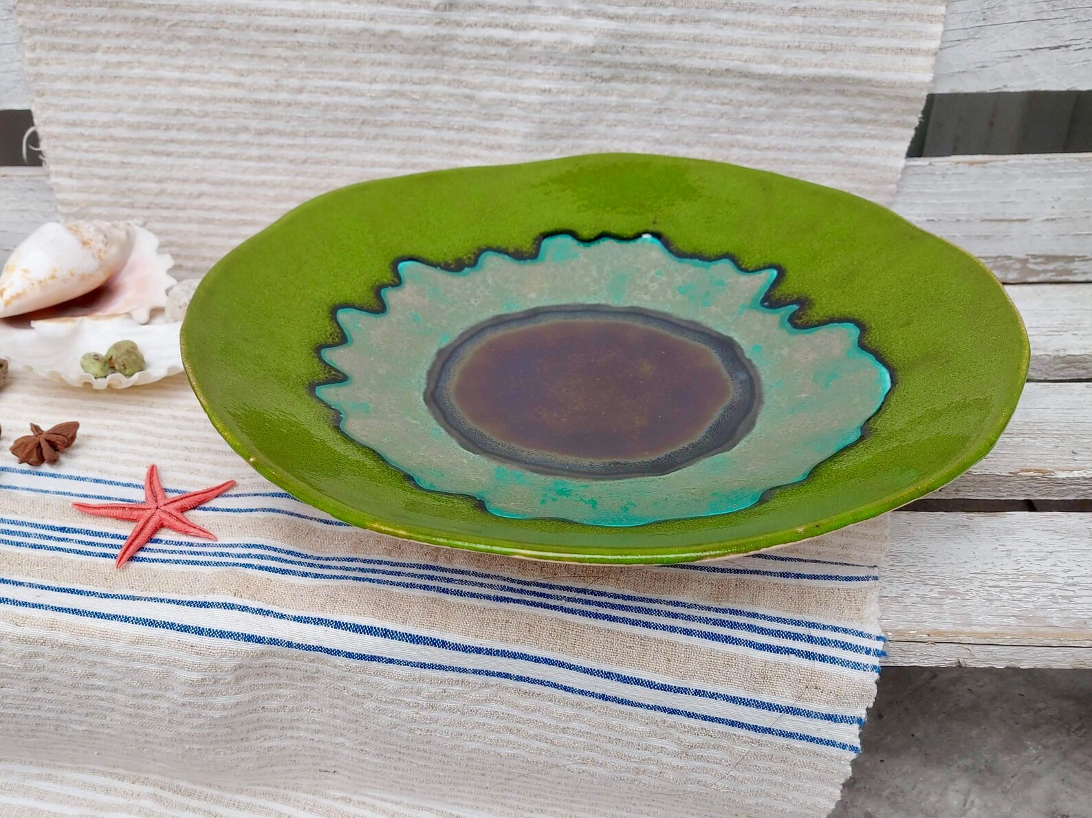 Wall Panel, Modern Handmade Plate, Colorful Ceramic Art, Large Pottery ...