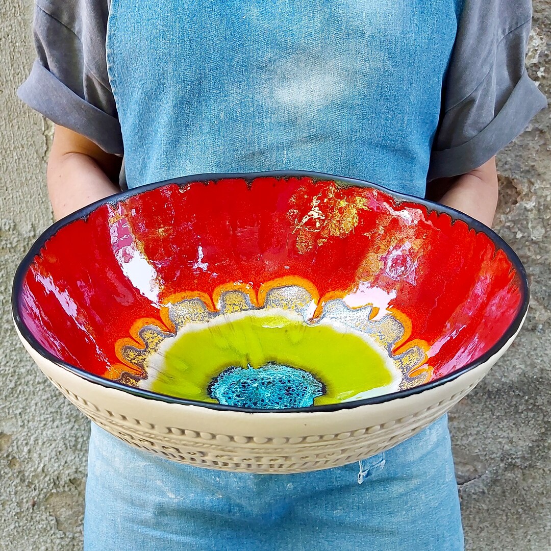 Large Ceramic Bowl, Fruit Bowl, Handmade Pottery Bowl, Art Ceramics ...
