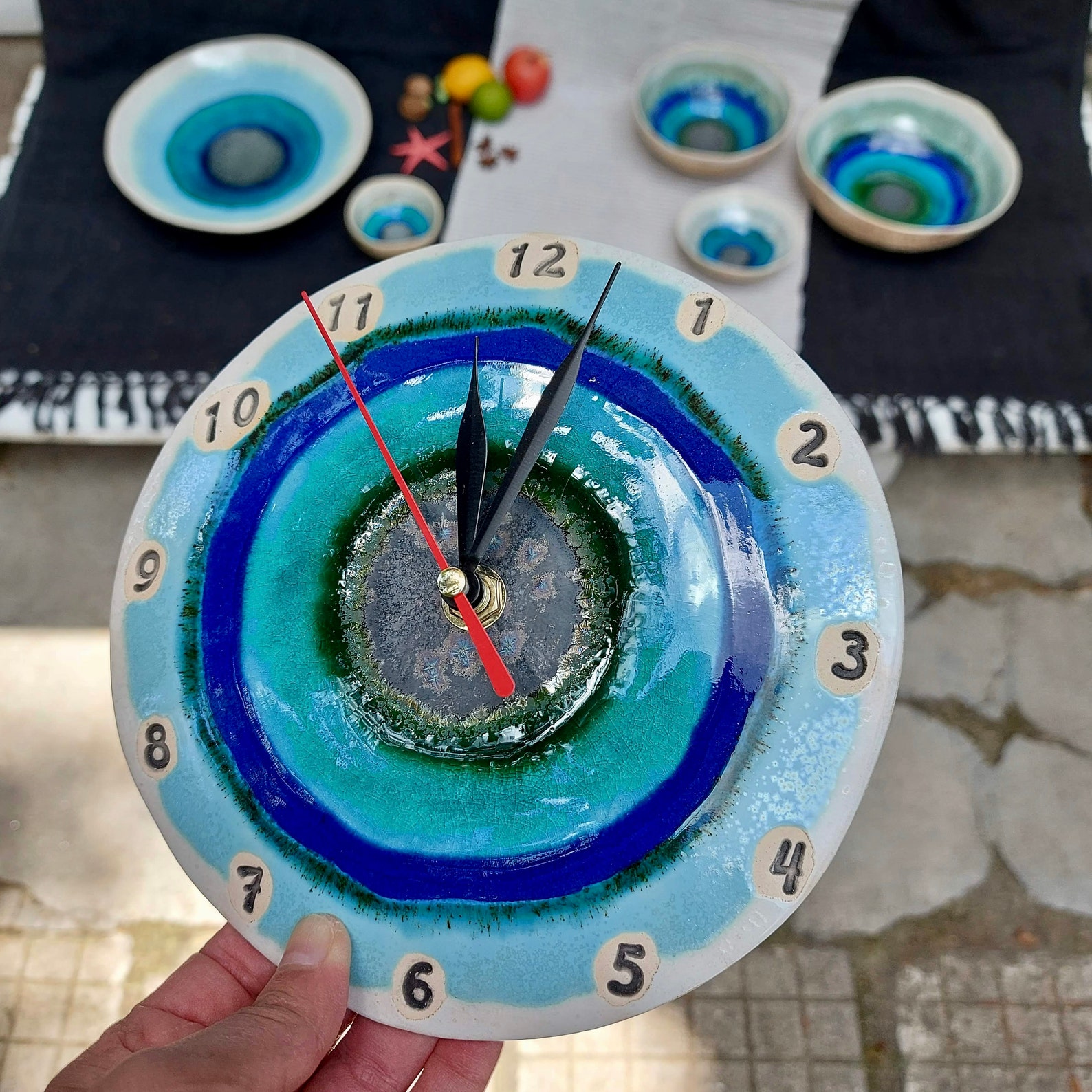 Clock Gift Unique Clock Ceramic Clock Hand Made Pottery - Etsy