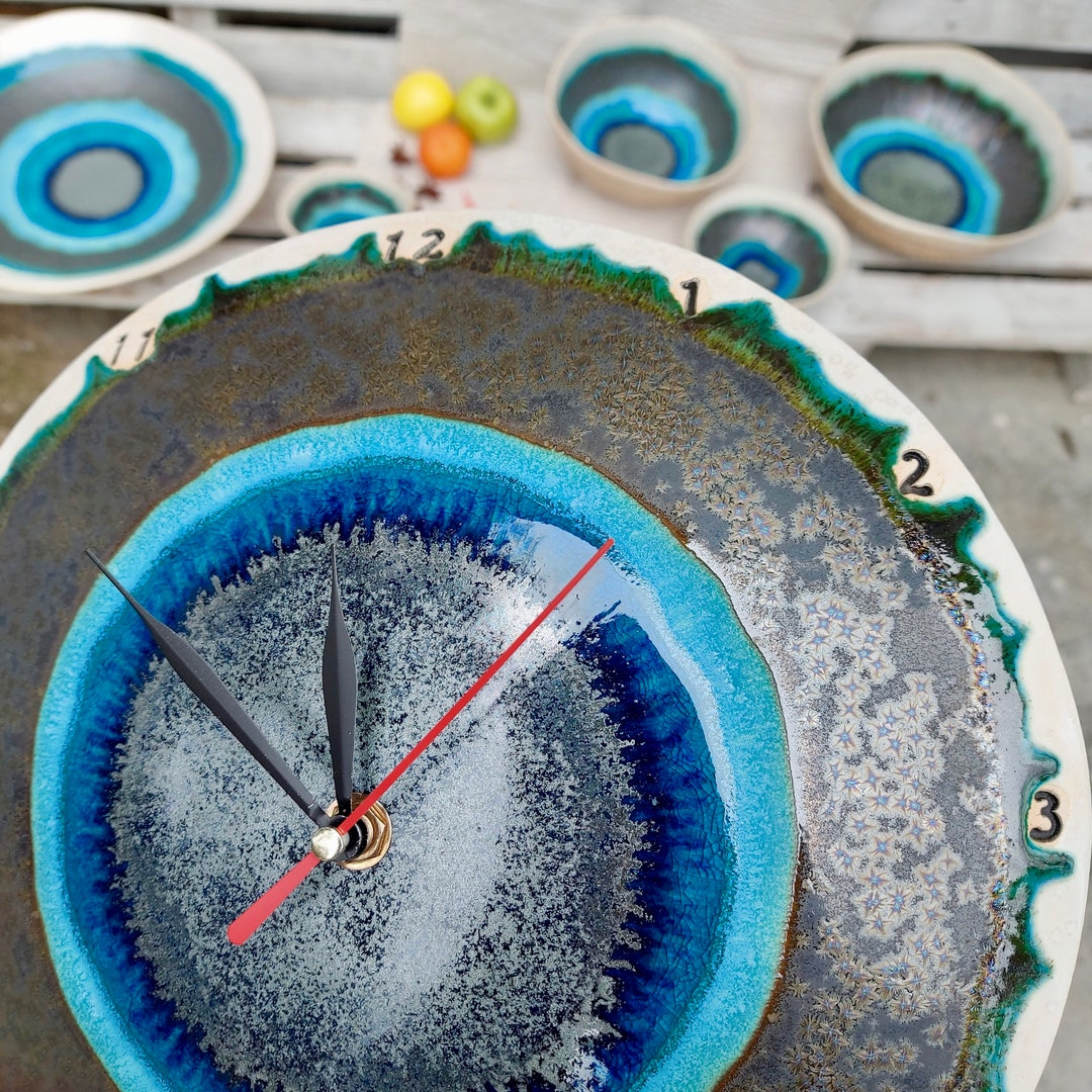 Unique Clock Art Clock Ceramic Clock Wall Round Clock - Etsy