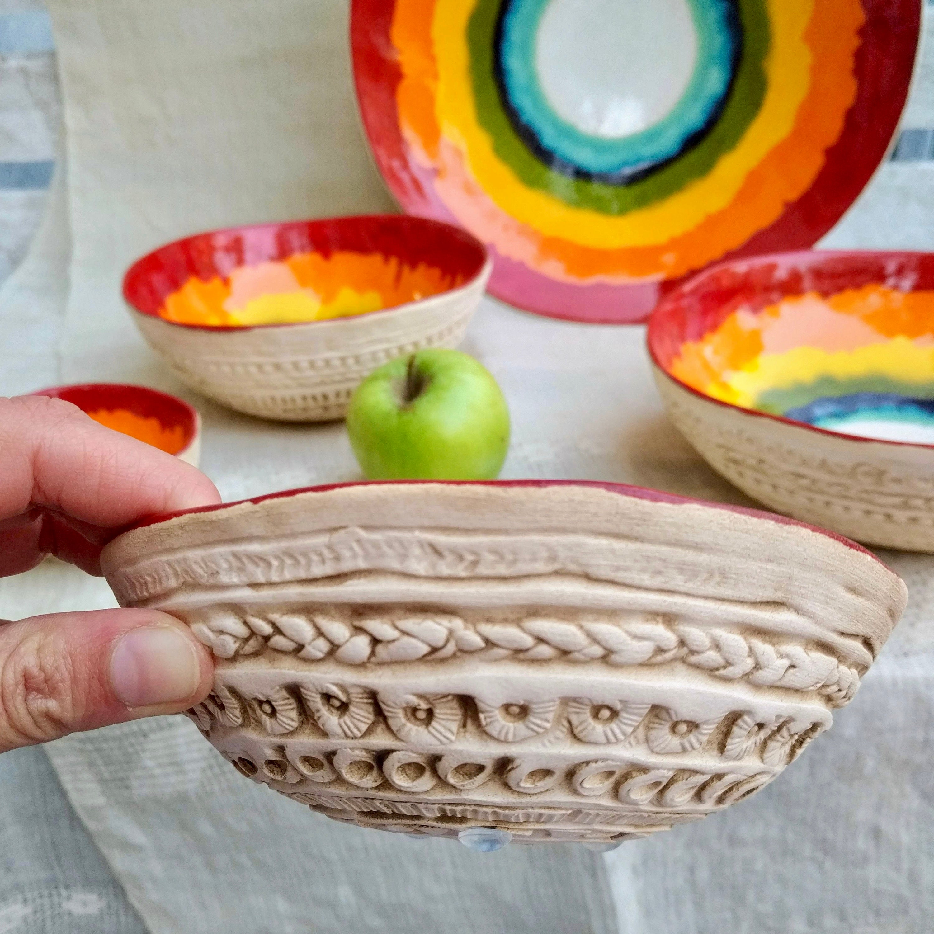 Ceramic Rainbow Plate Gift For Her Handmade Unique Bowl | Etsy