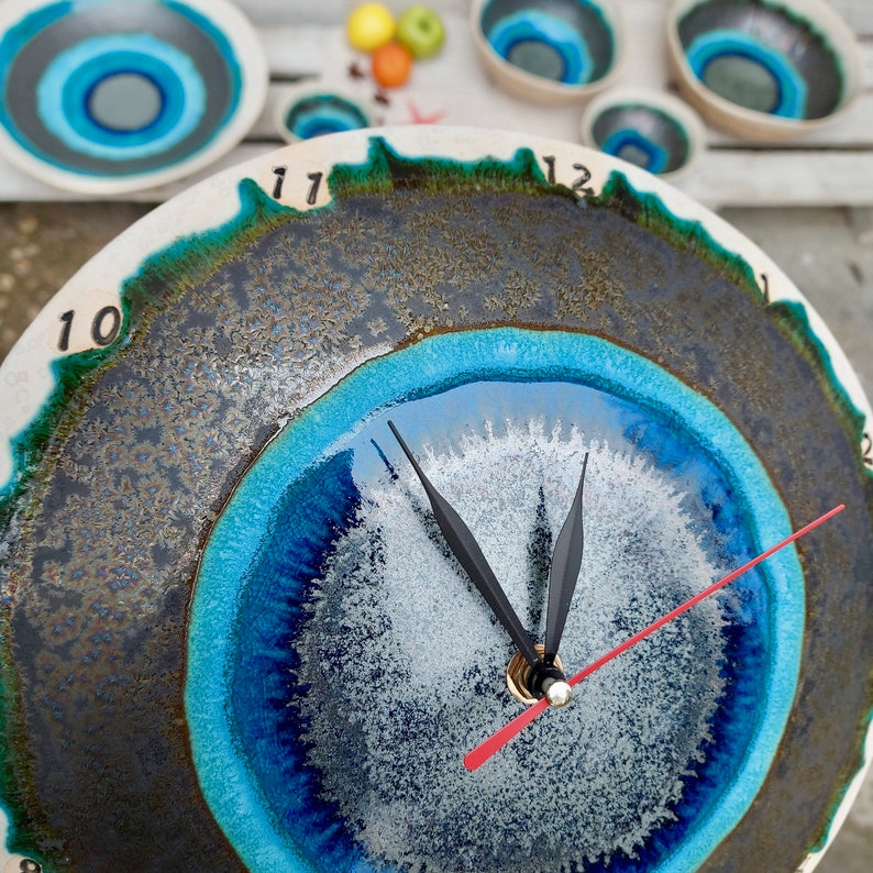 Unique Clock Art Clock Ceramic Clock Wall Round Clock - Etsy