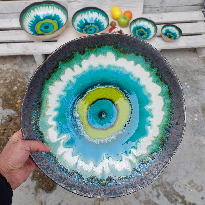 Large Ceramic Plate Wall Pottery Housewarming Gifts Unique - Etsy