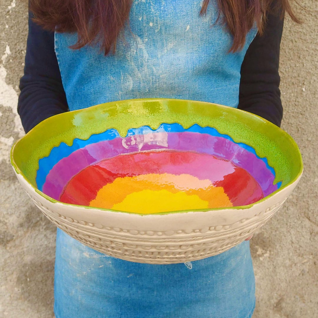 Large Ceramic Bowl, Unique Ceramic Art, Modern Bowl, Kitchen Serving ...