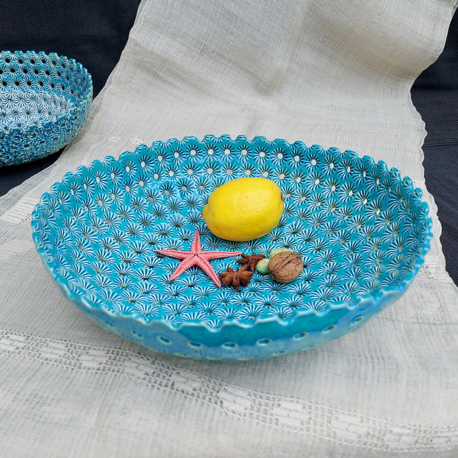 Blue Art Ceramic Bowl Wedding Gift Handmade Ceramic Pottery | Etsy