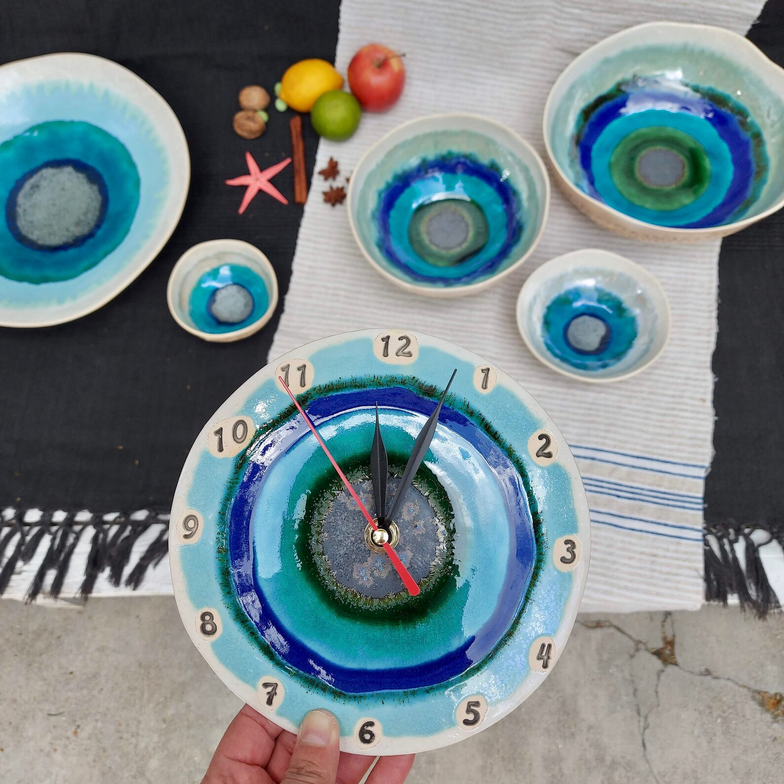 Clock Gift Unique Clock Ceramic Clock Hand Made Pottery - Etsy