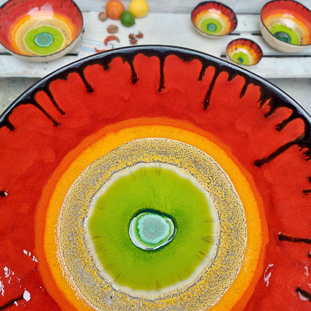 Red Wall Plate Christmas Home Decor Wall Ceramic Unique - Etsy