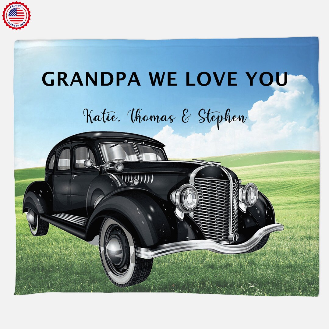 Custom Vintage Car Name Blanket Deployed Dad Giftgift For Etsy Custom Vintage Car Name Blanket Deployed Dad Giftgift For Etsy