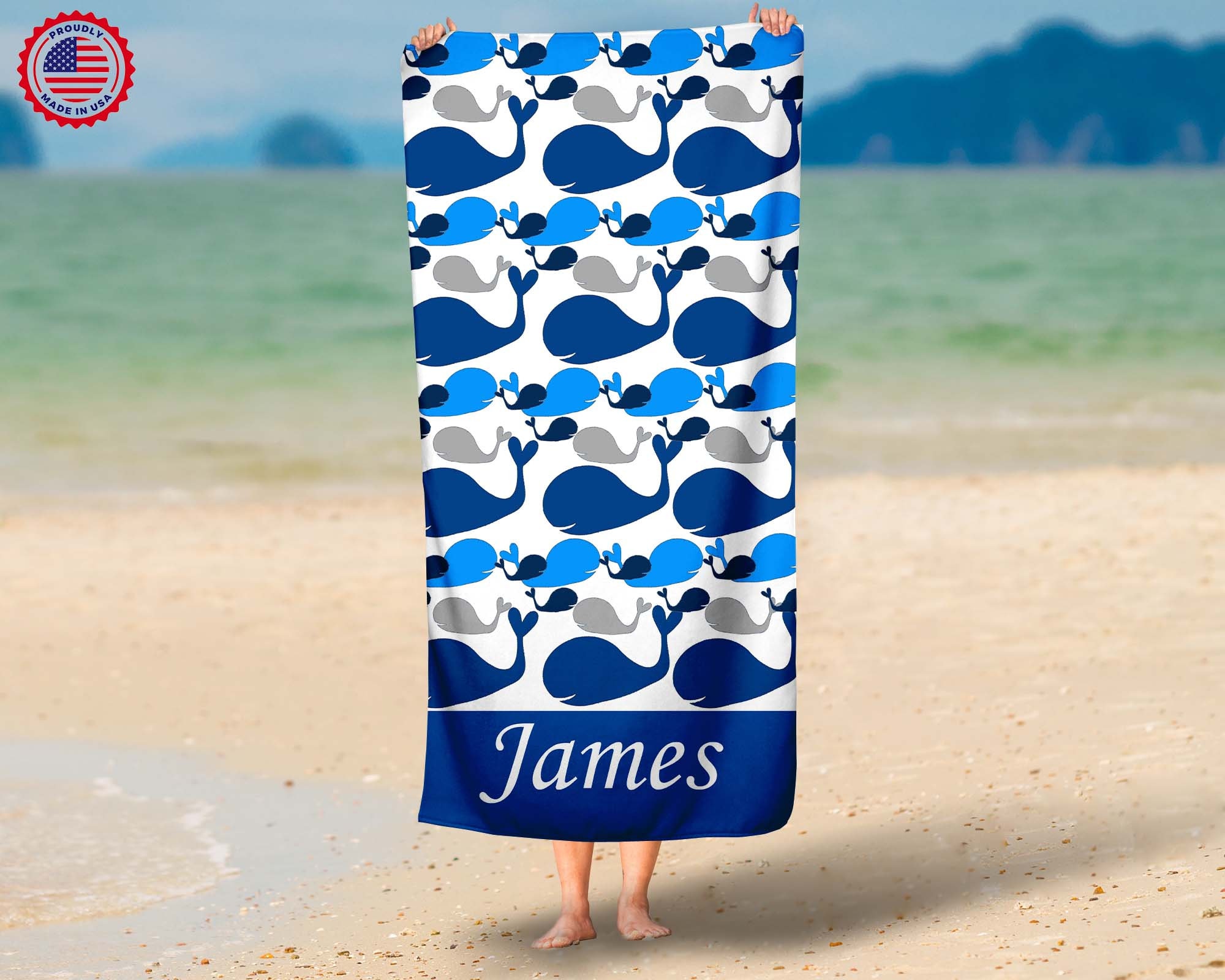 Personalized Kids Beach Towels Whale Beach Towel custom - Etsy