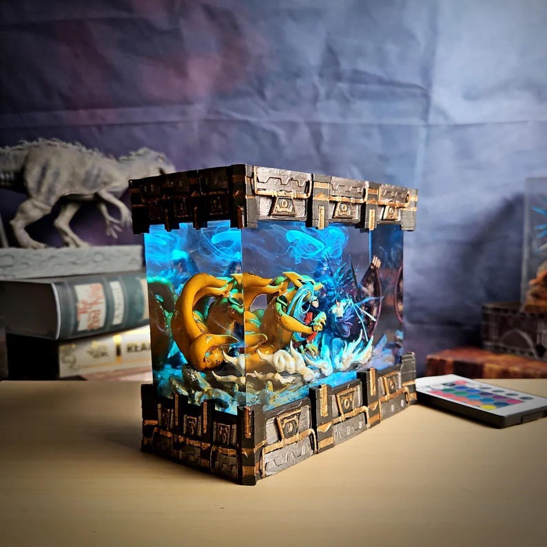 Naruto Kurama Vs Sasuke Susanoo Resin Lamp, LED Anime Night Light, Epic ...