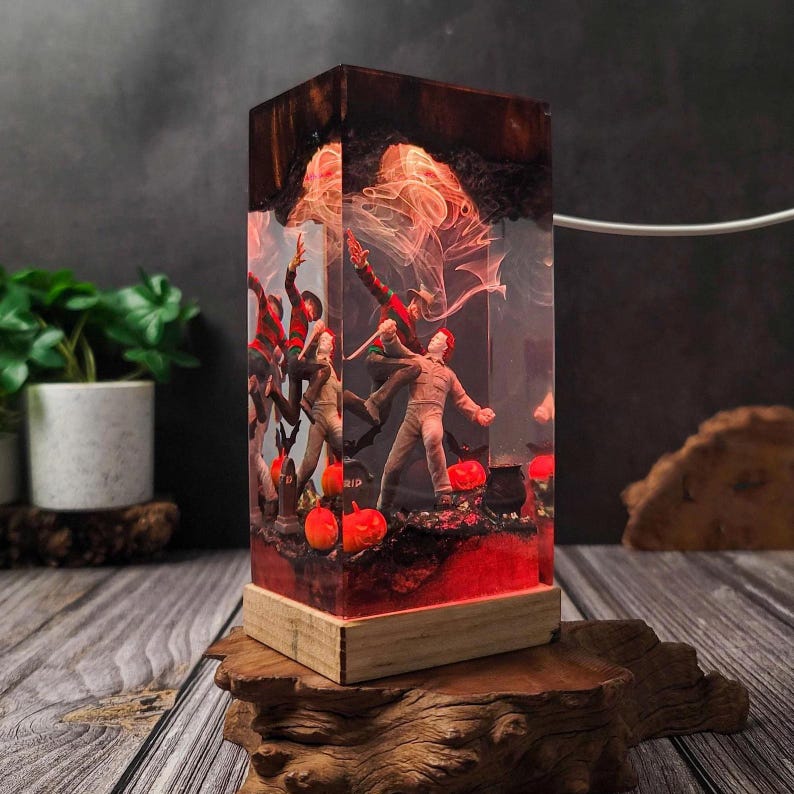 Michael Myers Vs Freddy Krueger Resin Lamp Horror Led Night Light