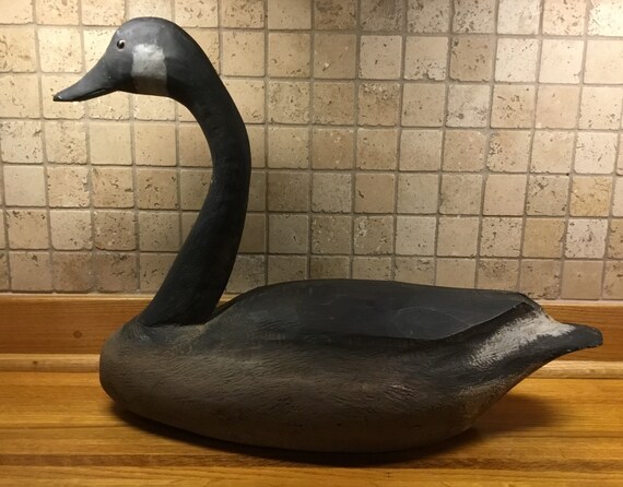 Vintage Hand Carved and Painted Wood Goose Decoy W/ Weight - Etsy