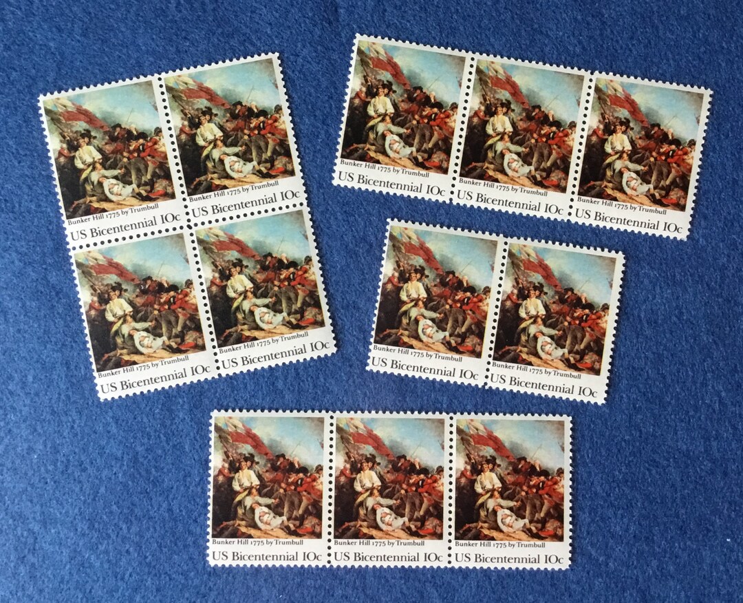 Bunker Hill Battle Stamp From John Trumbull Painting Twelve 10 Cent ...