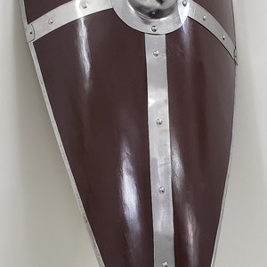 Norman Shield With Steel Cross Varnished Wooden Shield - Etsy