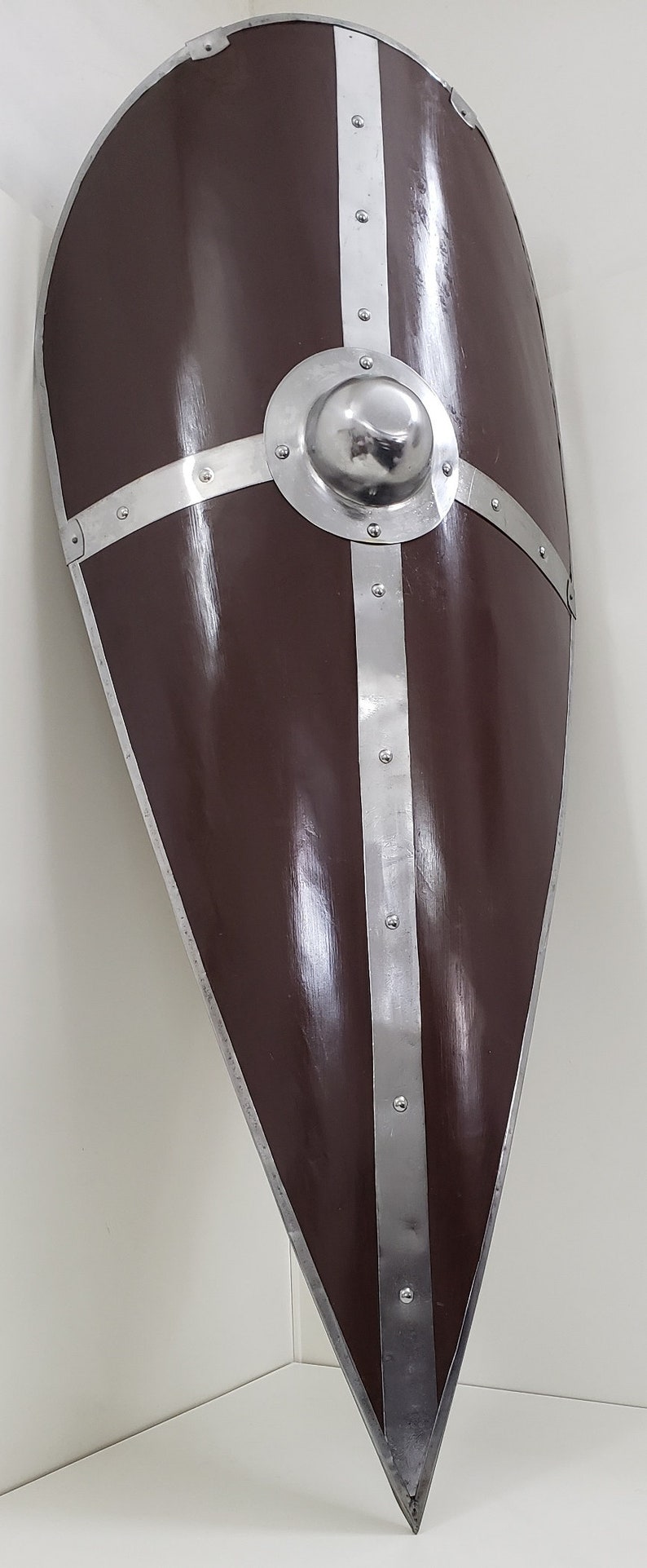 Norman Shield With Steel Cross Varnished Wooden Shield - Etsy