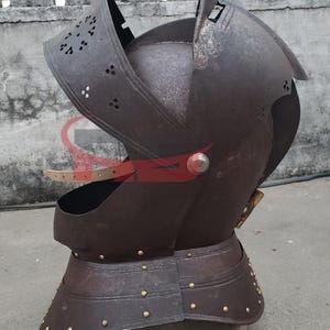 Medieval Knight Close Armor Helmet Natural Rust Finish Brass Hook - Etsy