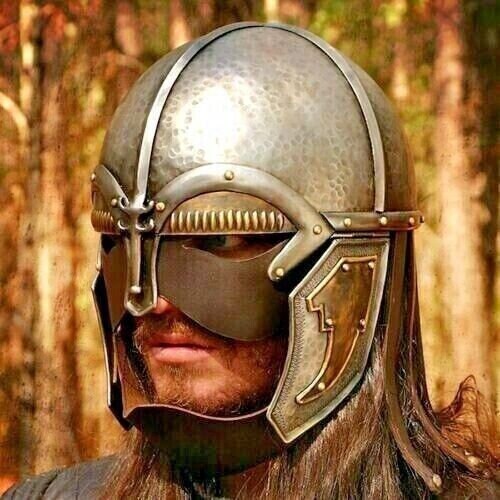 Medieval X-MAS Viking Vandal Helmet 18ga Metal Helmet With Leather ...