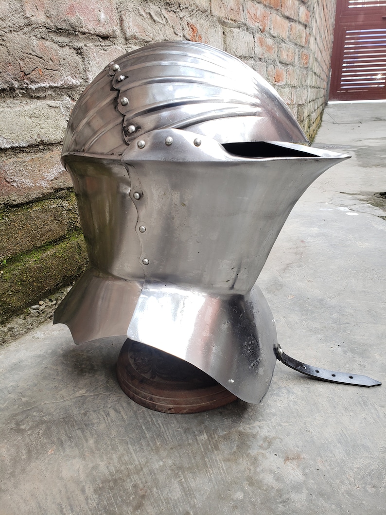Medieval German Helmet Frog Mouth Knight Helmet Wearable Cosply Armor ...