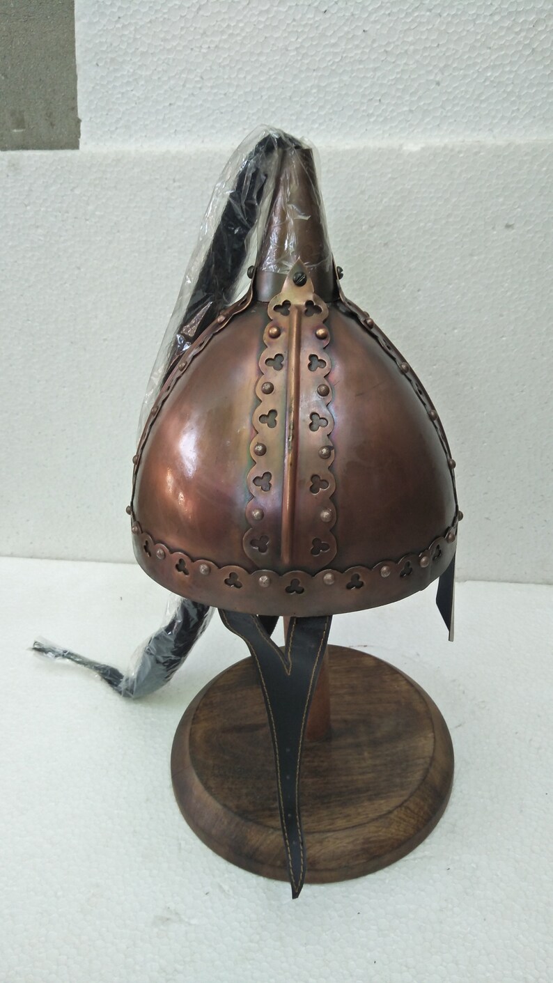 Medieval Norman Nasal Helmet Long Hair Copper Antique Finish - Etsy ...