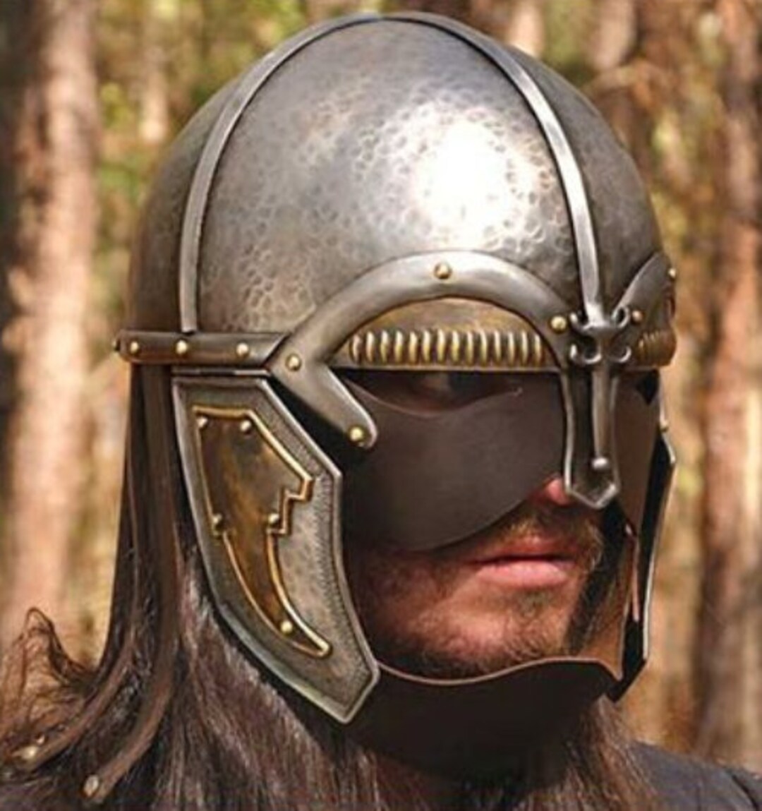 Medieval X-MAS Viking Vandal Helmet 18ga Metal Helmet With Leather ...
