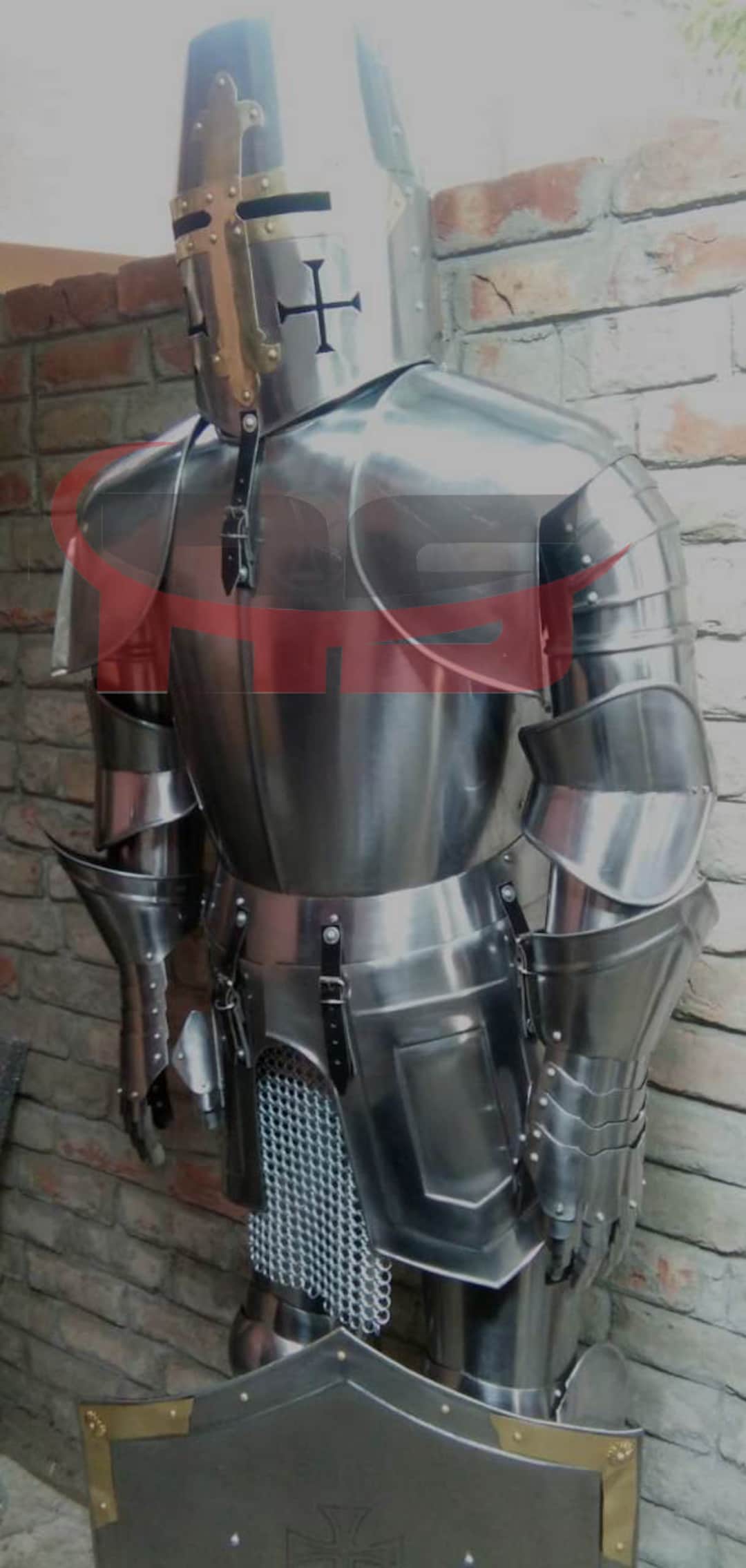 Templar Suit of Armor Medieval Knight Combat Full Body Armor With Stand ...