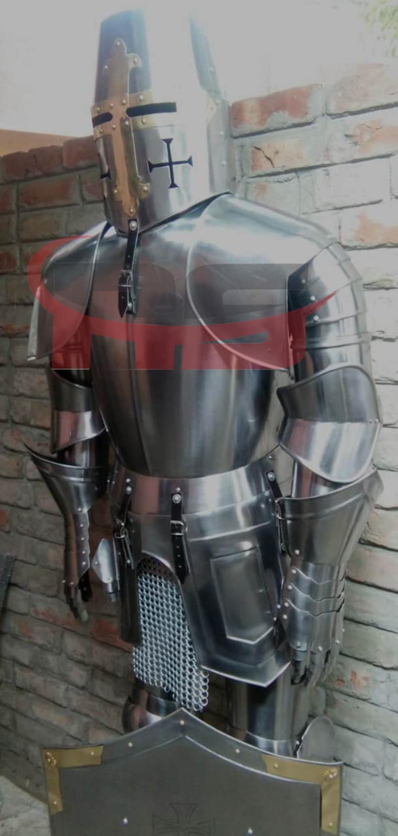 Templar Suit of Armor Medieval Knight Combat Full Body Armor With Stand ...