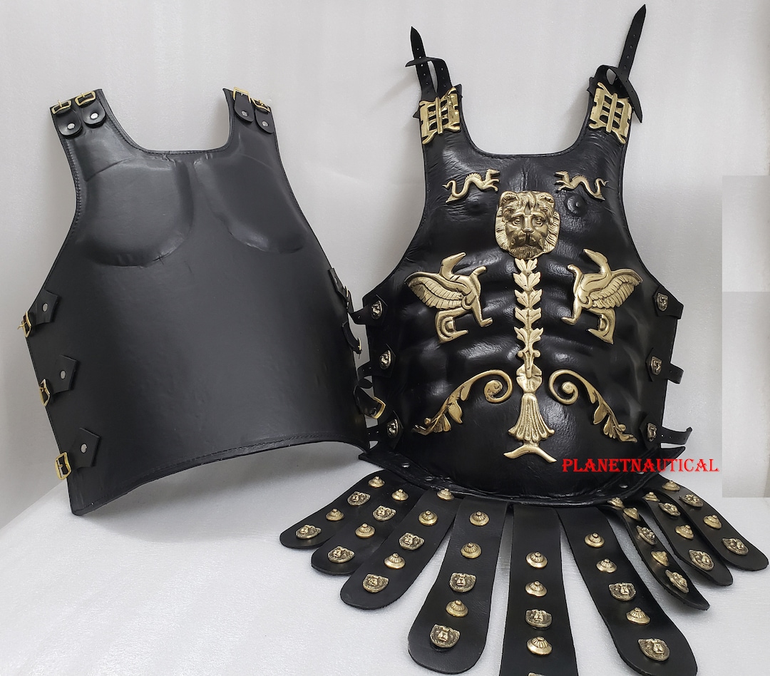 Leather Muscle Armor Chest Breast Plate Medieval Armor Costume With ...