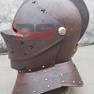Medieval Knight Close Armor Helmet Natural Rust Finish Brass Hook - Etsy