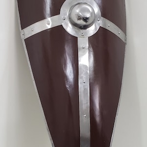 Norman Shield With Steel Cross Varnished Wooden Shield - Etsy