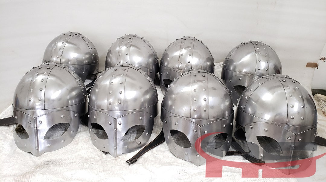 Viking Spectacle Medieval Armor Helmet Polish Finish Leather Liner ...