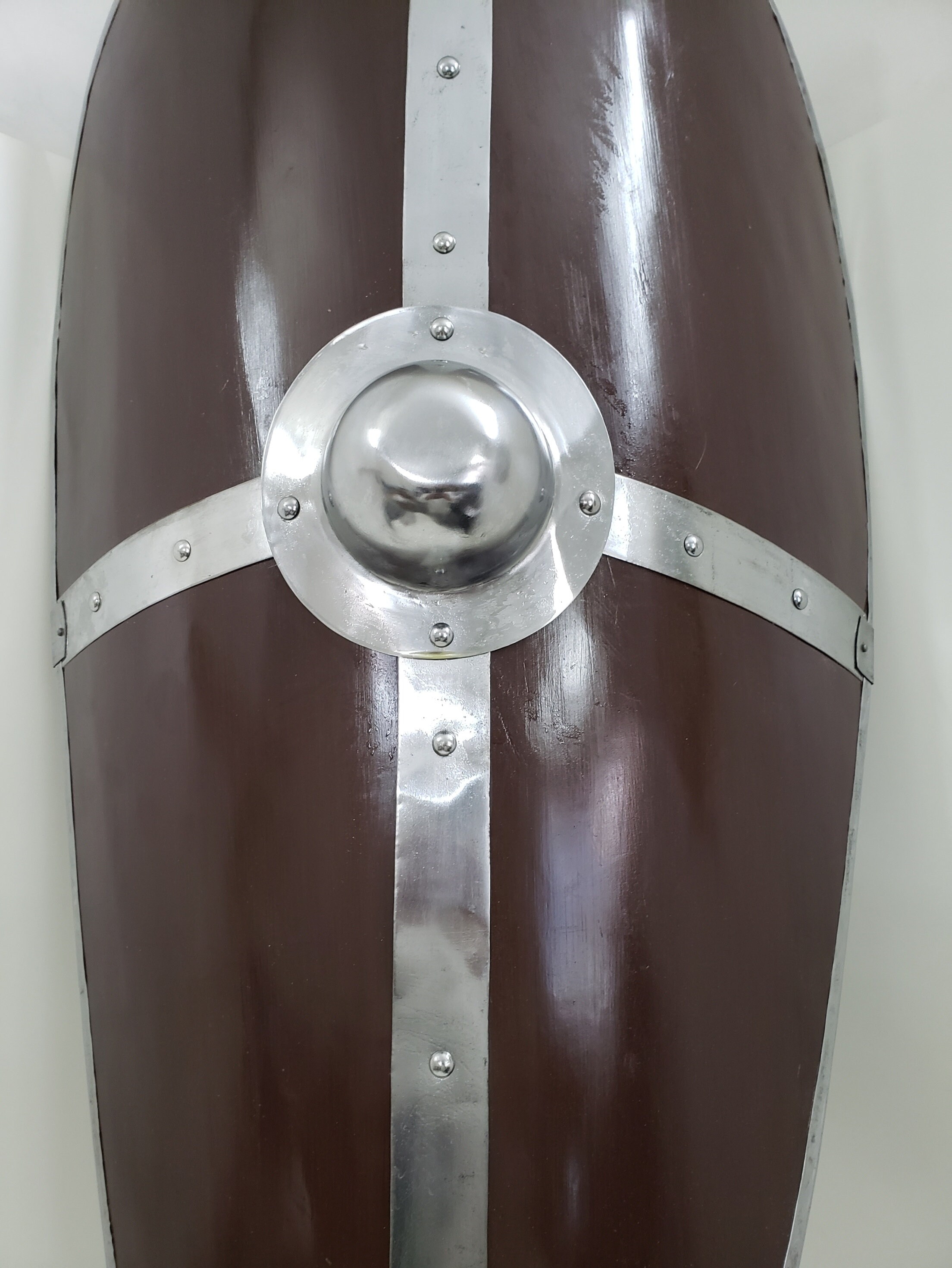 Norman Shield With Steel Cross Varnished Wooden Shield - Etsy
