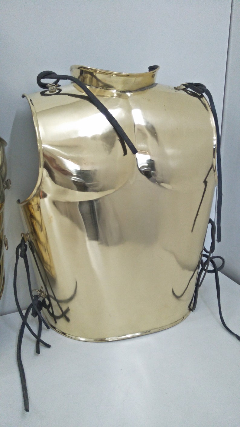Greek Muscle Chest & Back Armor With Greaves of Brass Metal Medieval ...
