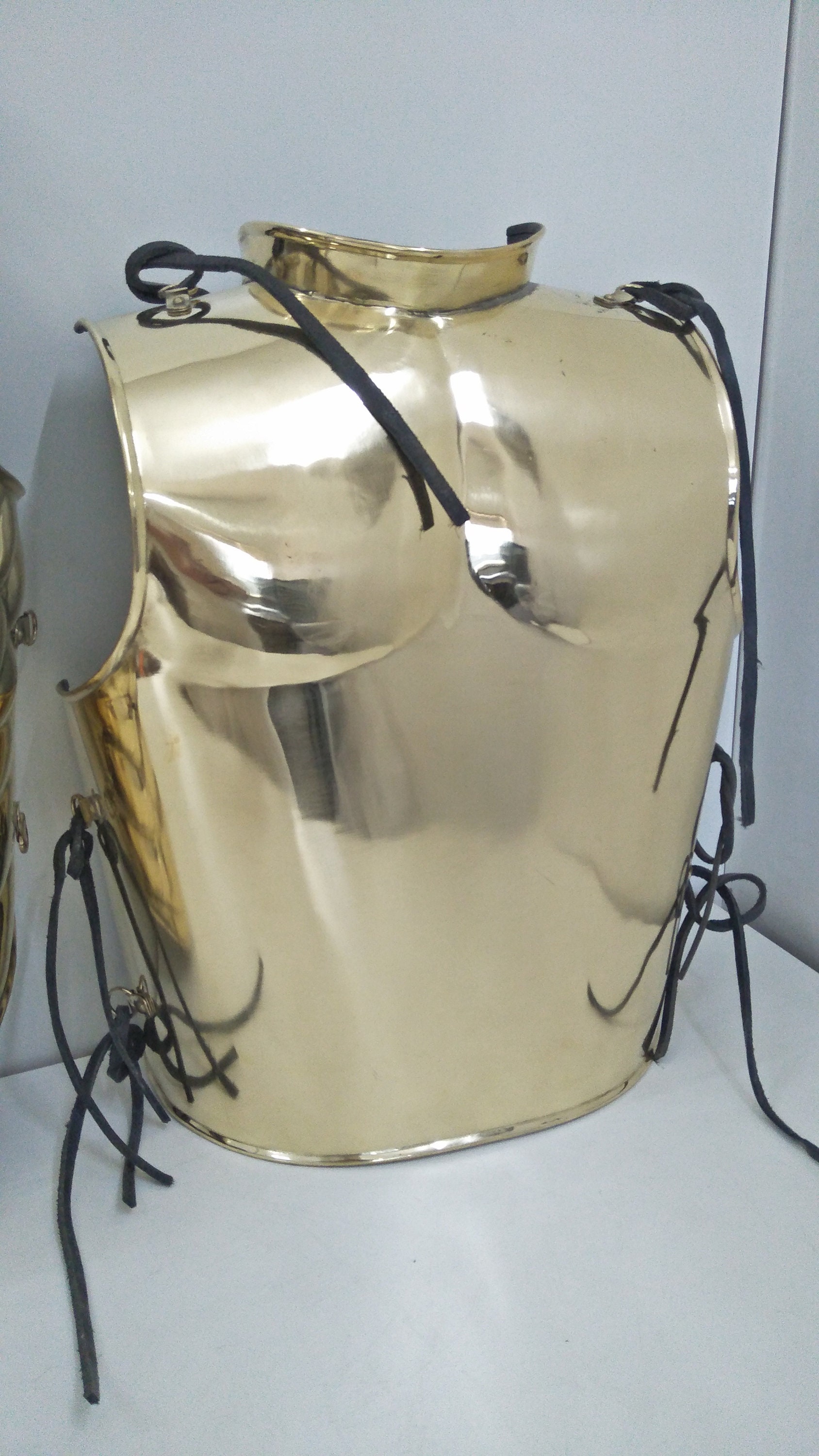 Greek Muscle Chest & Back Armor With Greaves of Brass Metal Medieval ...