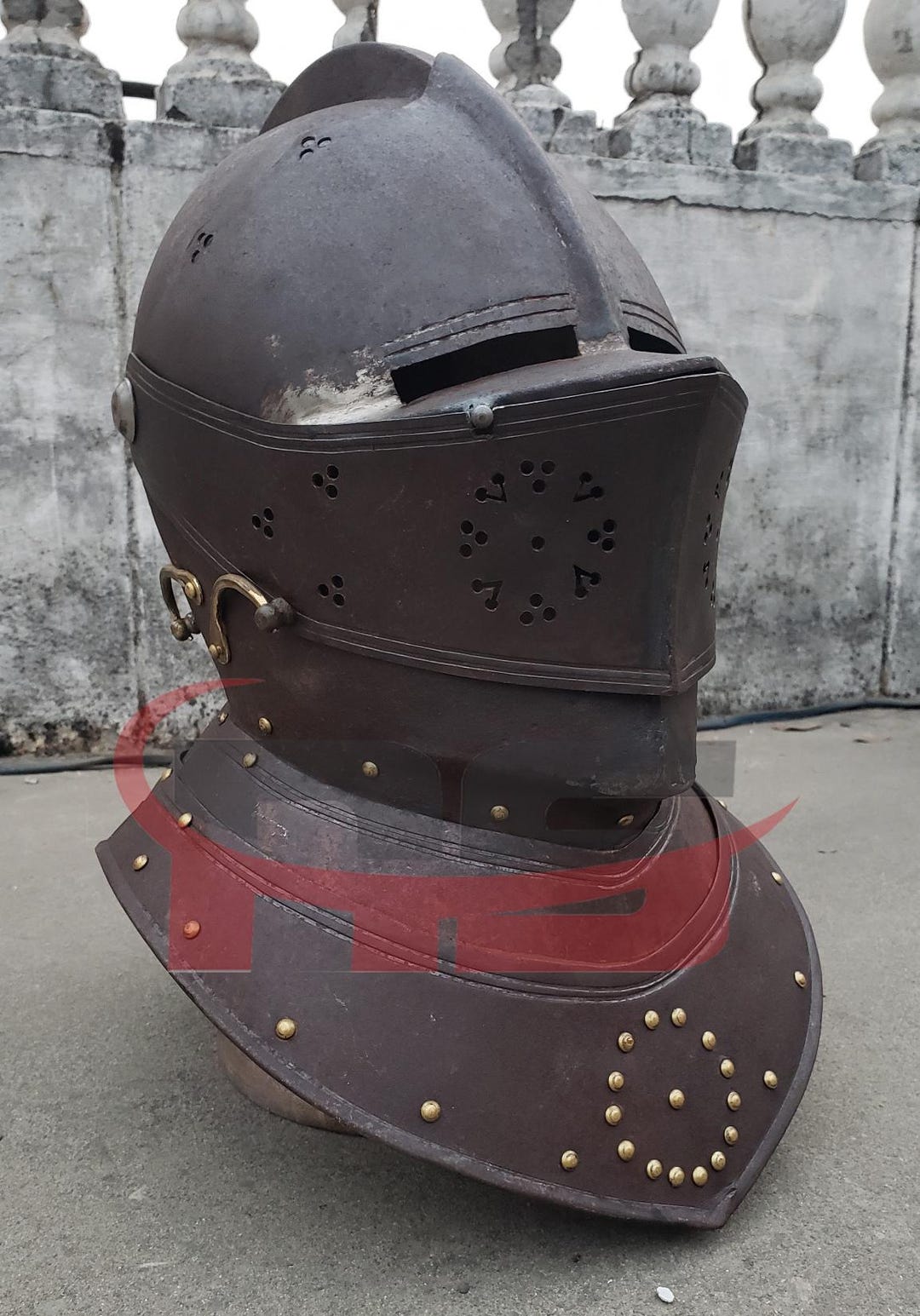 Medieval Knight Close Armor Helmet Natural Rust Finish Brass Hook - Etsy
