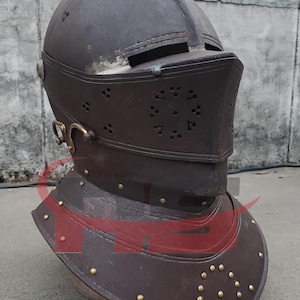 Medieval Knight Close Armor Helmet Natural Rust Finish Brass Hook - Etsy