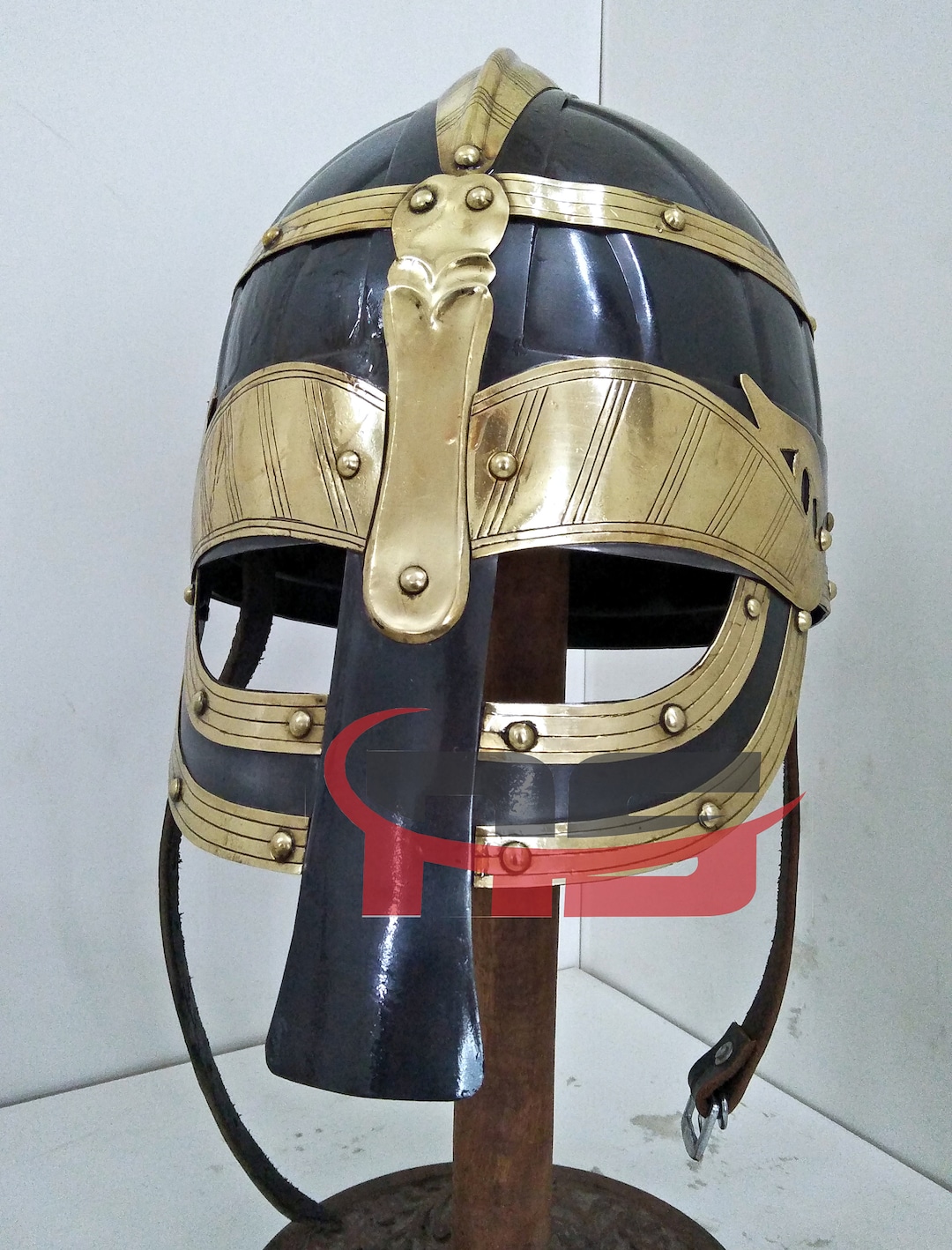 Black Viking Helmet LARP Reenactment Norse Helmet Viking Battleworn ...