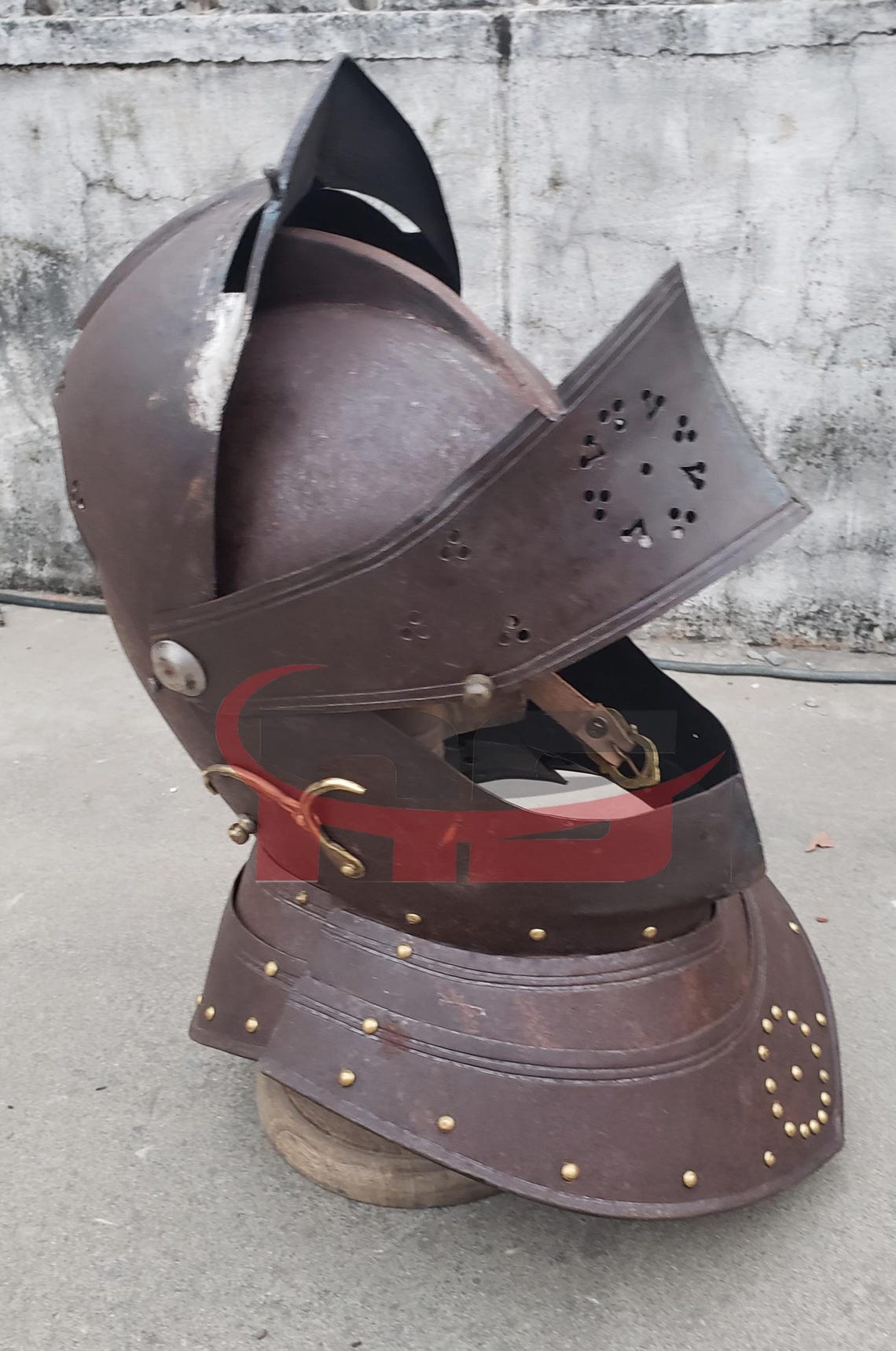 Medieval Knight Close Armor Helmet Natural Rust Finish Brass Hook - Etsy