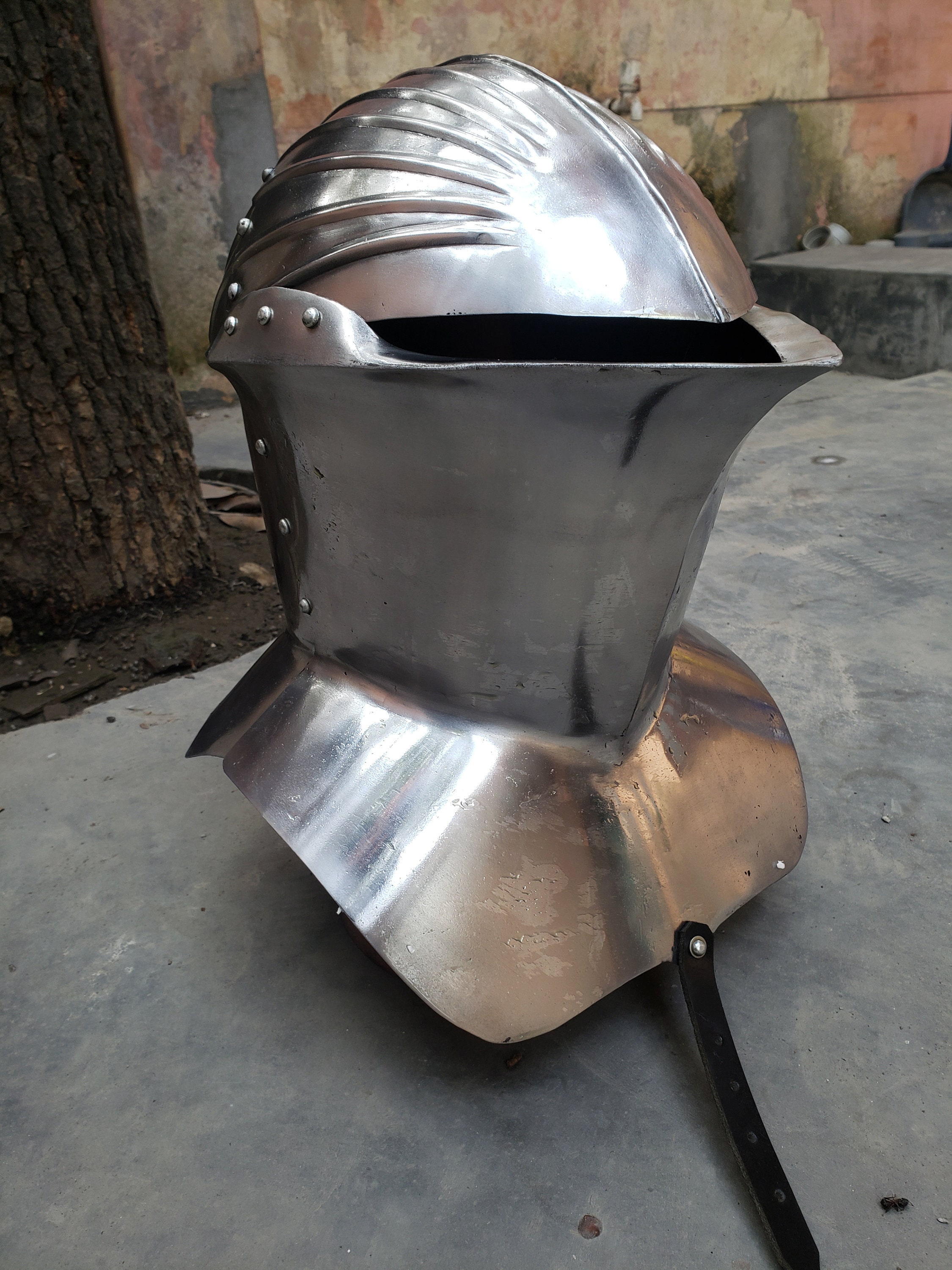 Medieval German Helmet Frog Mouth Knight Helmet Wearable Cosply Armor ...
