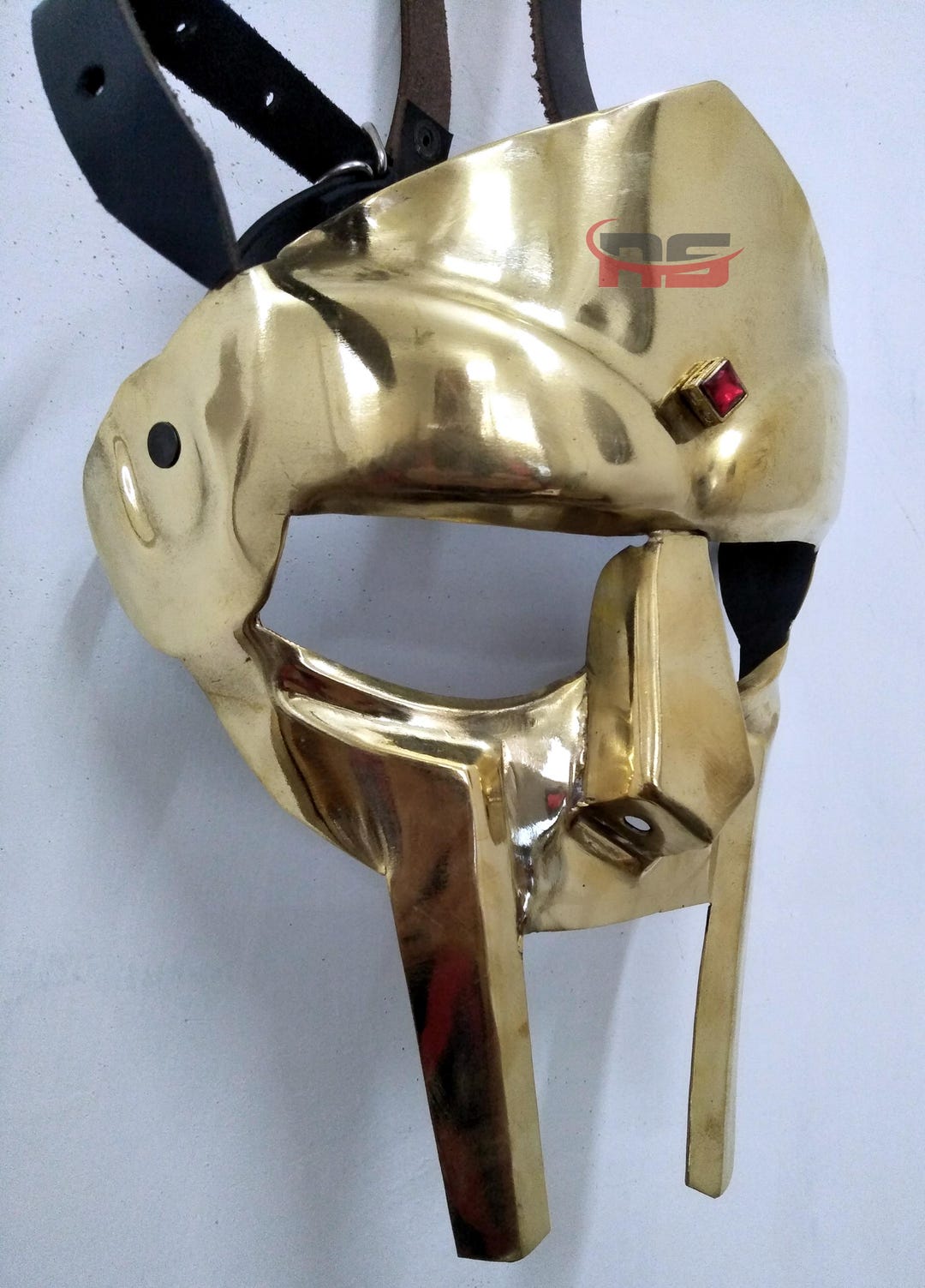 MF Doom Brass Plated Gladiator Mask Mad-villain 18g Mild Steel Face ...
