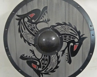 Fenrir Red Wolf Authentic Battleworn Viking Shield - Etsy