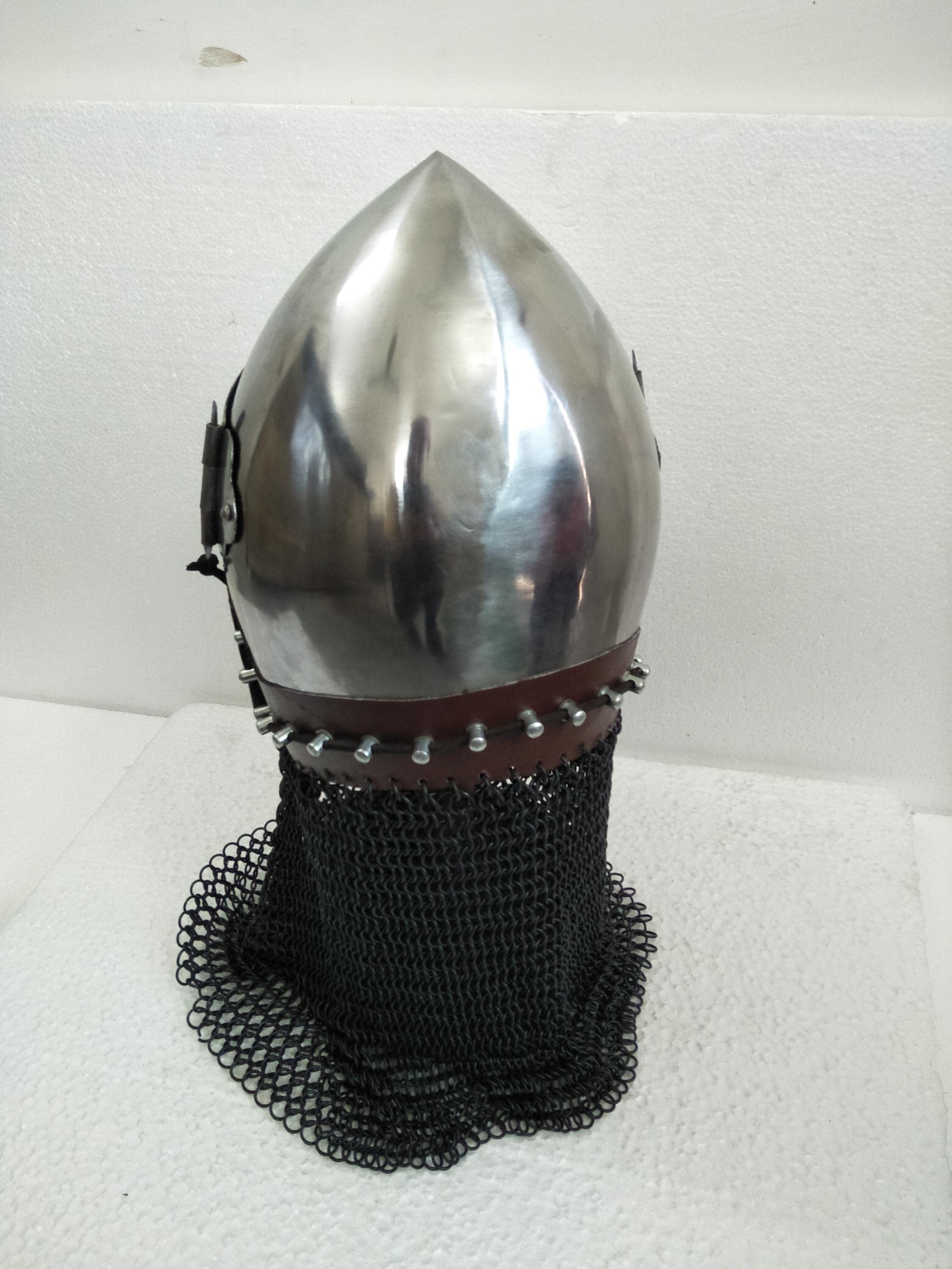 Medieval Pigface Bacinet Helmet With Chainmail European Armor Aveintale ...