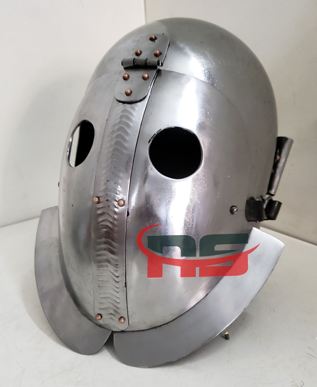 14 Gauge Steel Gladiator Helmet: Medieval Roman Secutor Helmet With ...