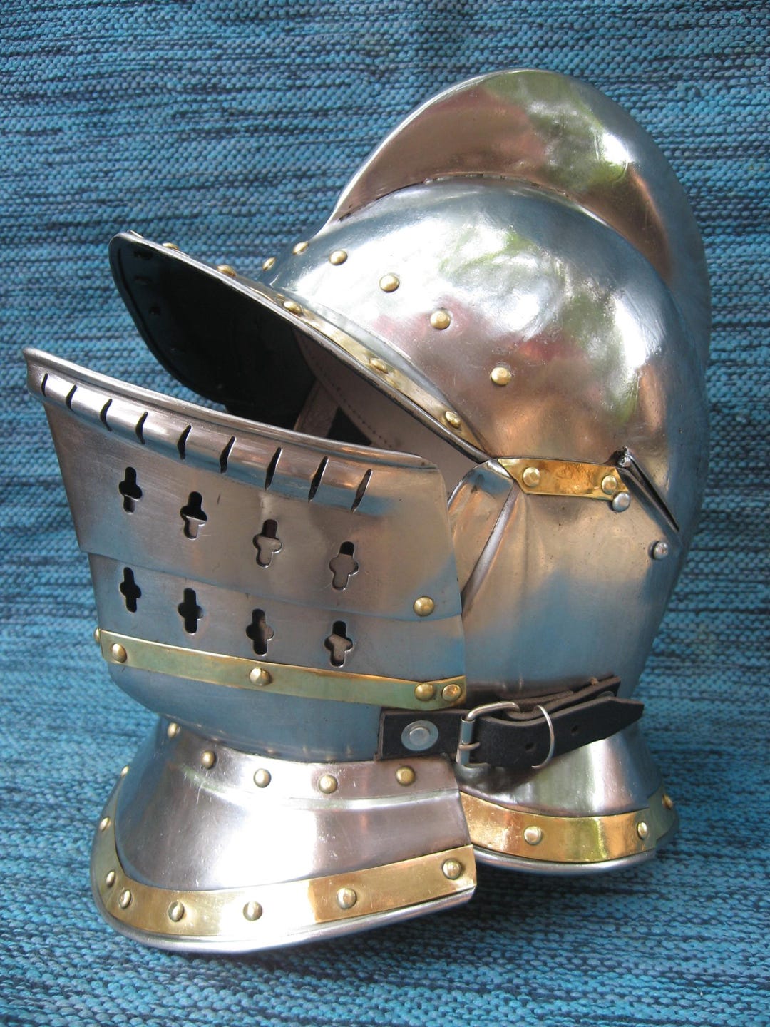 Medieval Burgonet Helmet With Brass Accents - 15th Century Knight ...