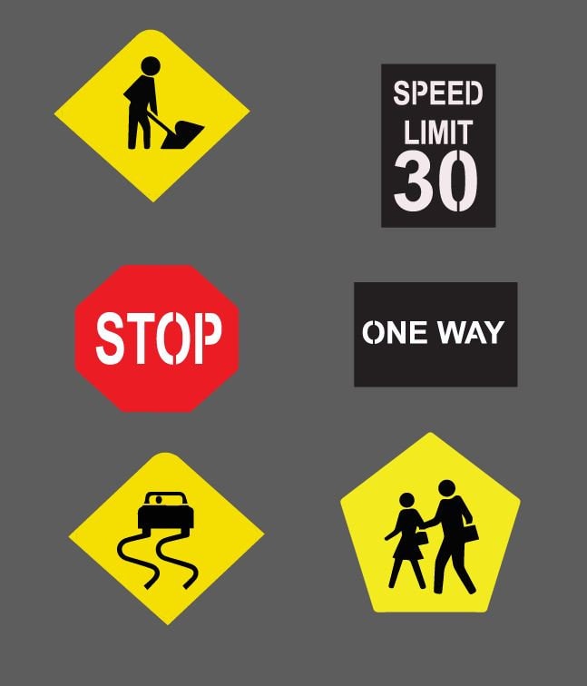 Road Signs Stencil SVG ,road Signs Cookie Stencil Cut File , Digital ...