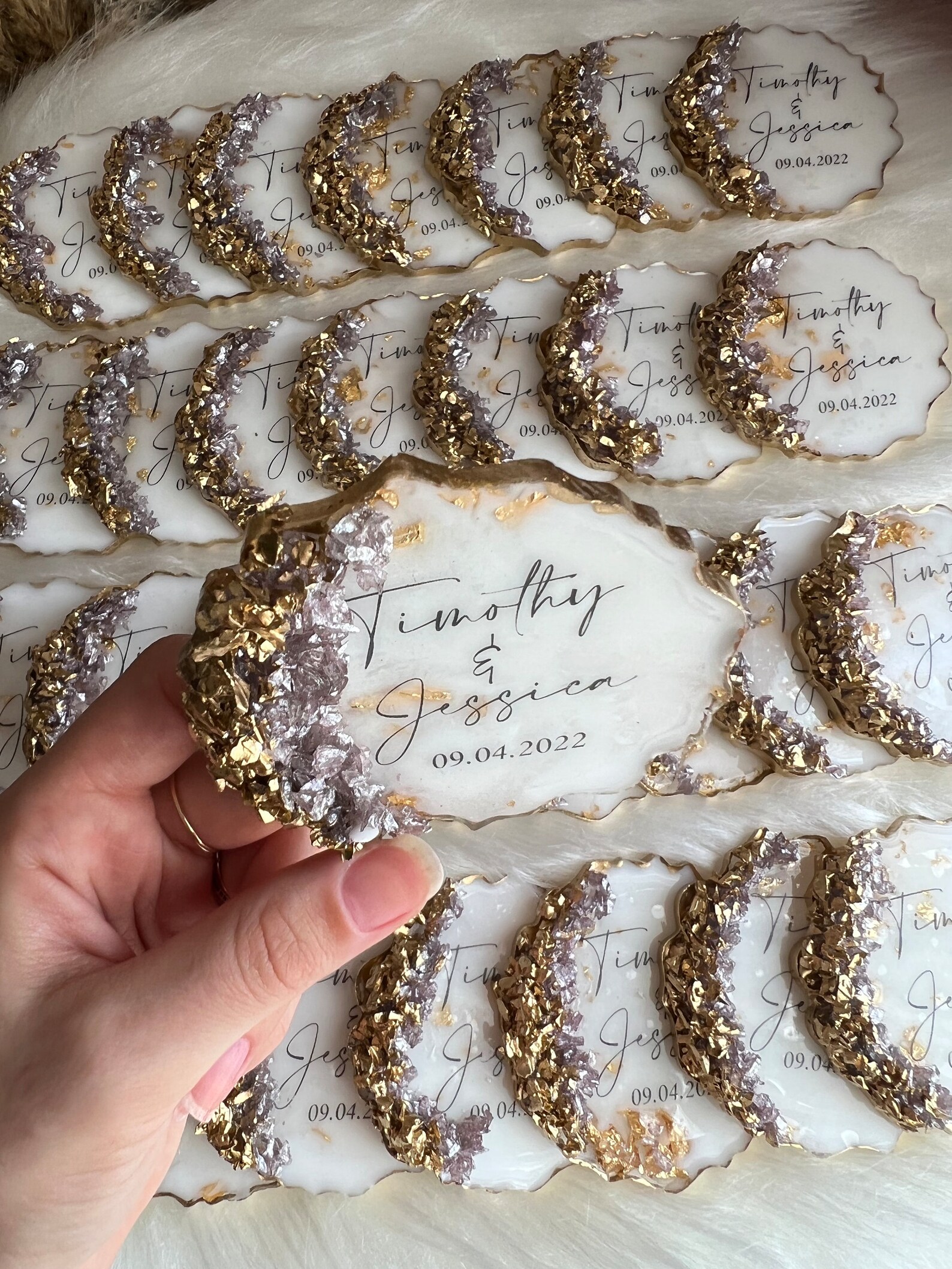 EPOXY Personalized Decorated Epoxy Magnet Epoxy Favor Engagement Gift ...