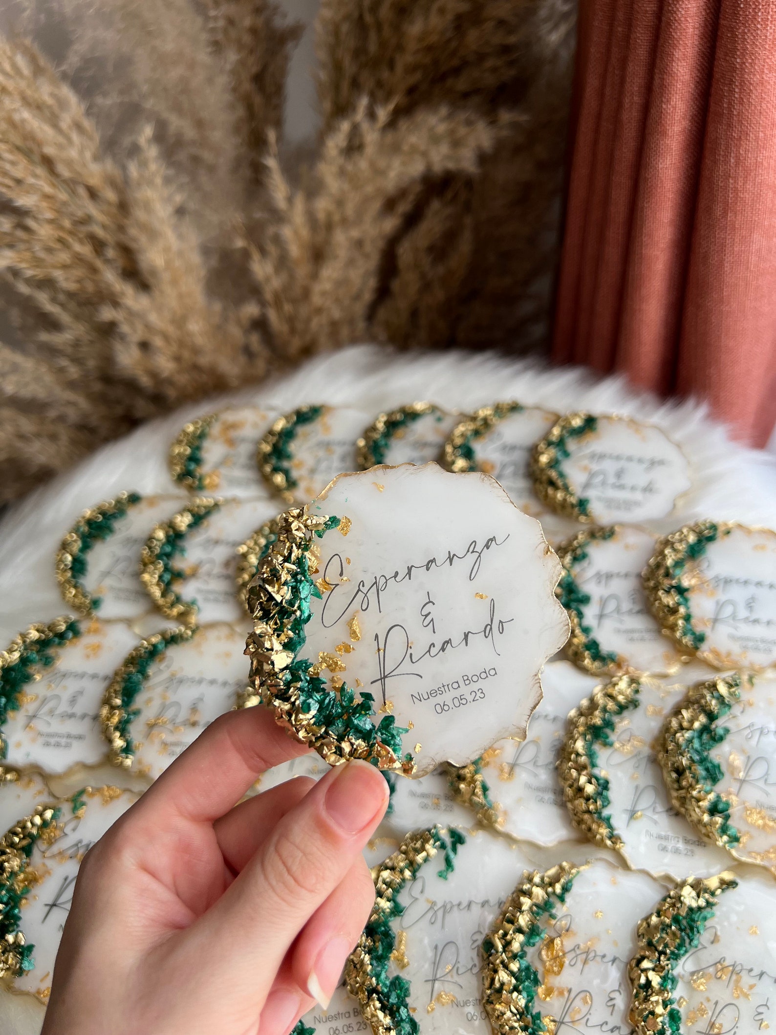 EPOXY Personalized Decorated Epoxy Magnet Epoxy Favor Engagement Gift ...